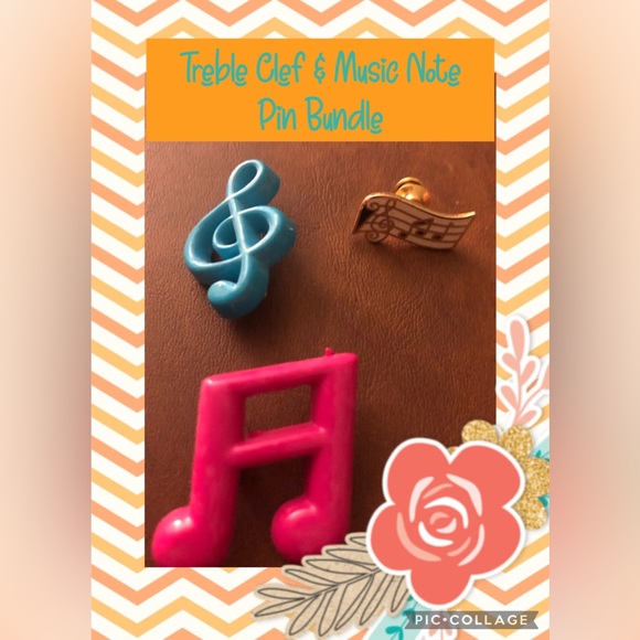 Accessories | Vintage Treble Clef Music Note Pin Bundle | Poshmark